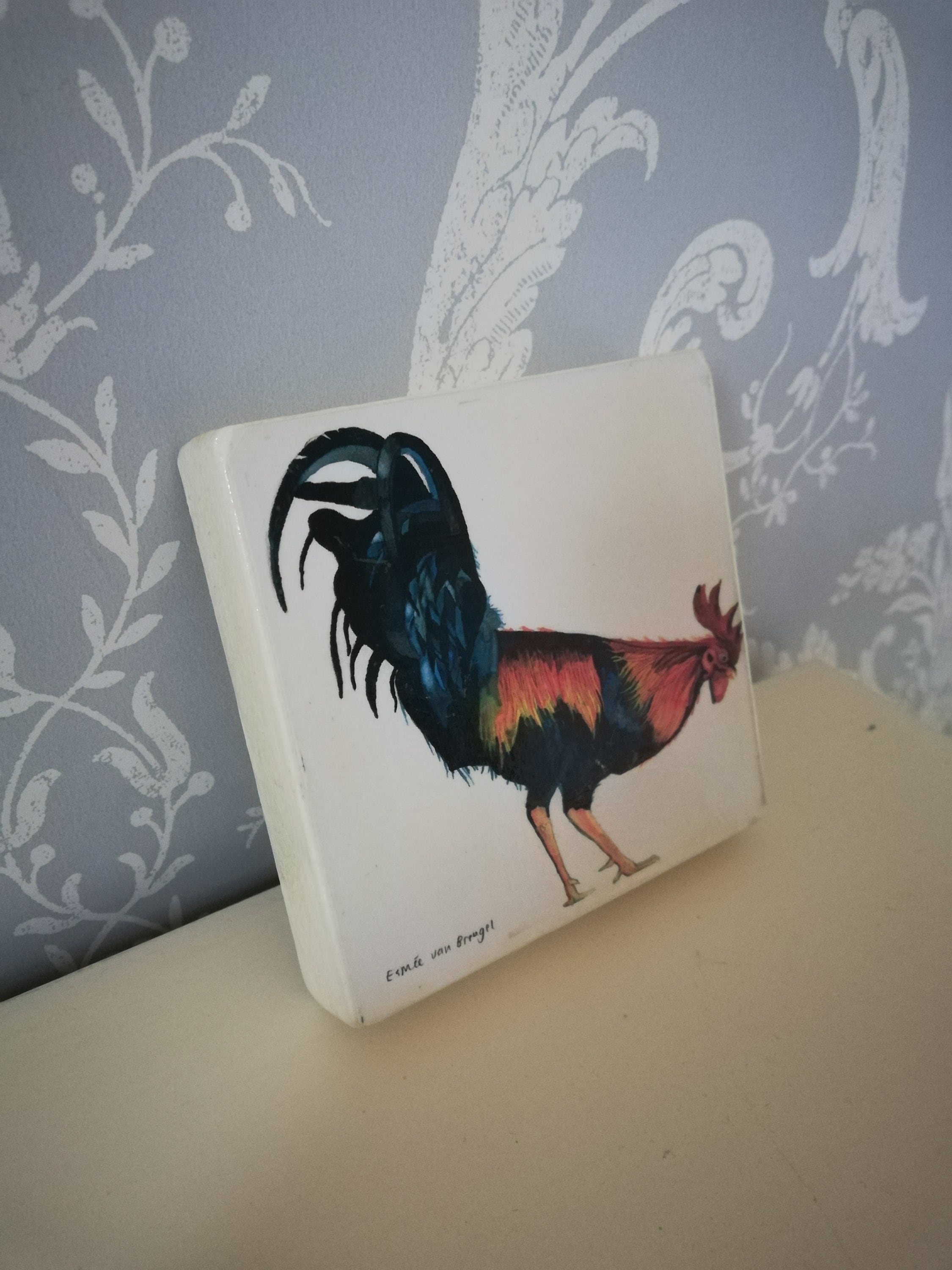 Pintura de gallo acuarela de gallo impresión de pintura de - Etsy España