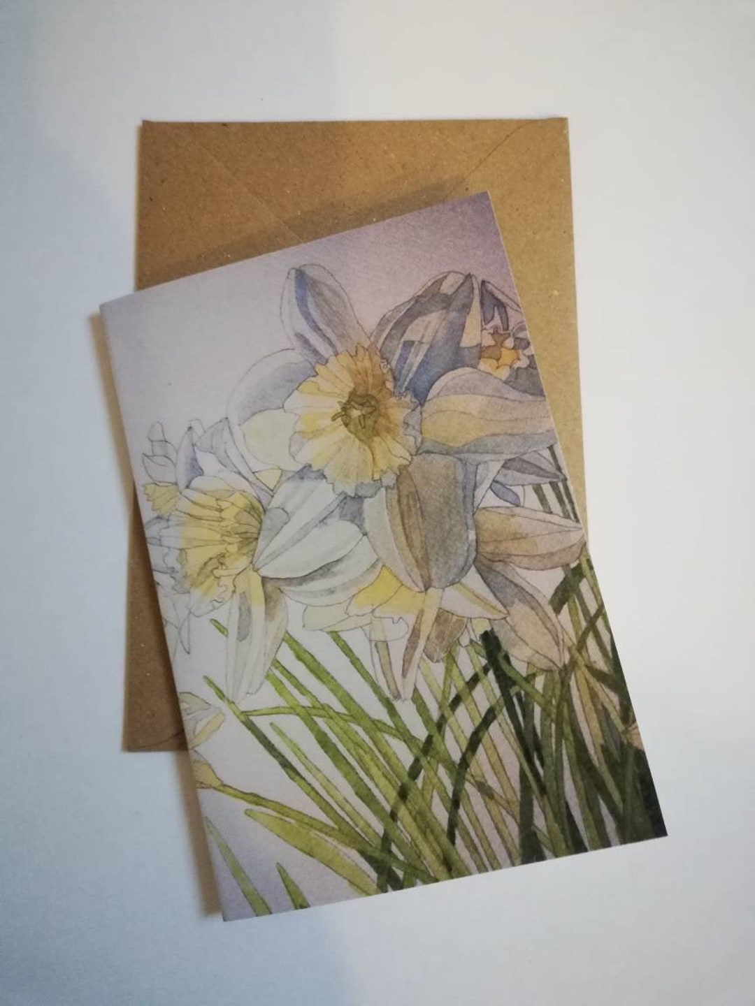 Daffodils Watercolour Blank Greetings Card,watercolour Daffodils ...