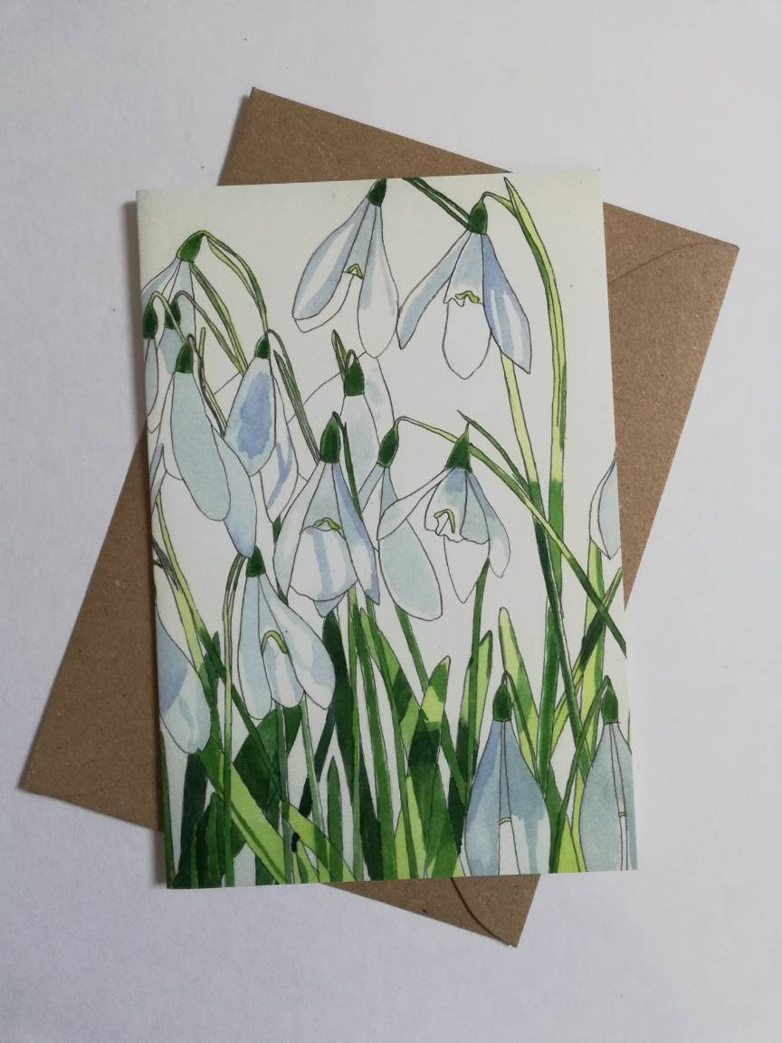 Snowdrops Card, Snowdrops Flower Card, Snowdrops Painting, Flowers ...