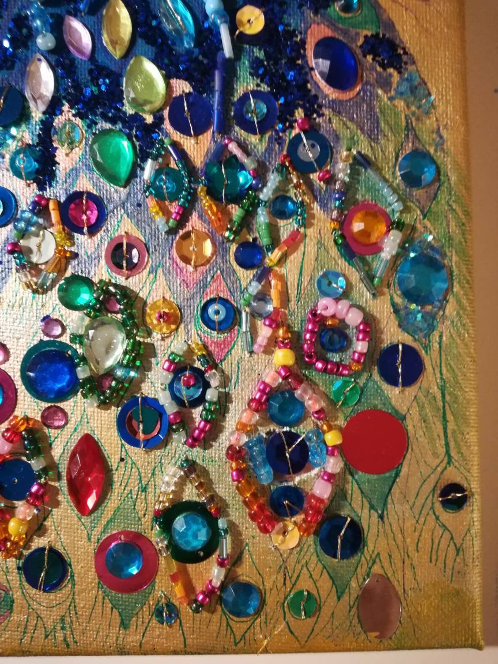 Peacock Painting Mosaic Collage,peacock Artwork, Peacocks,peacock Wall ...