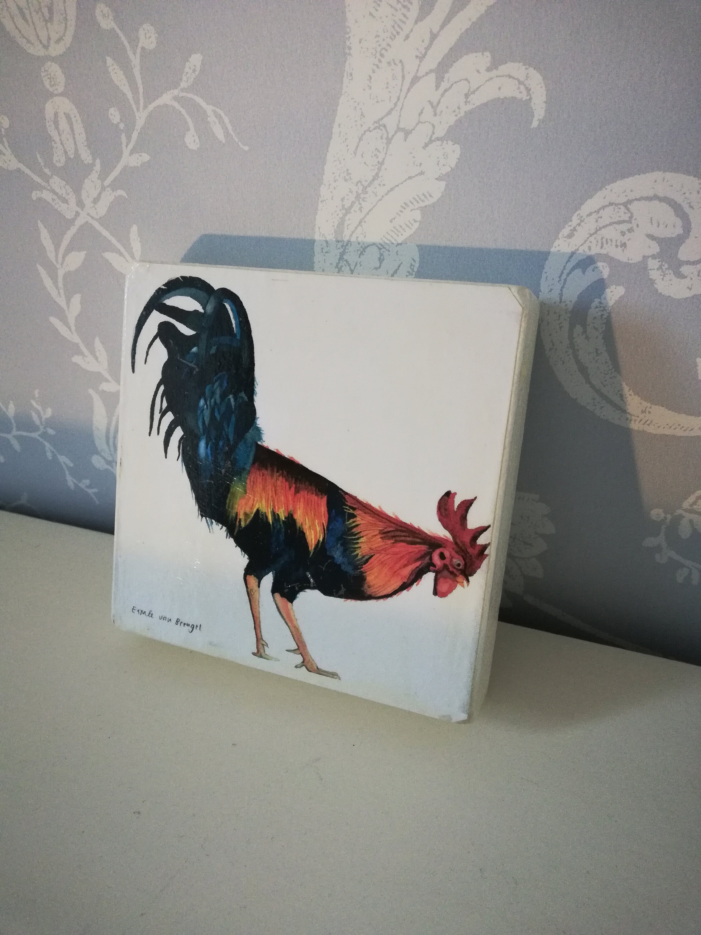 Pintura de gallo acuarela de gallo impresión de pintura de - Etsy España