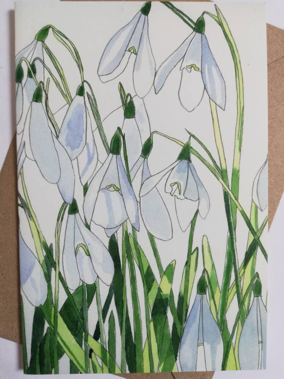 Snowdrops Card Snowdrops Flower Card Snowdrops Painting - Etsy