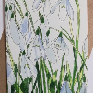 Snowdrops Card, Snowdrops Flower Card, Snowdrops Painting, Flowers ...