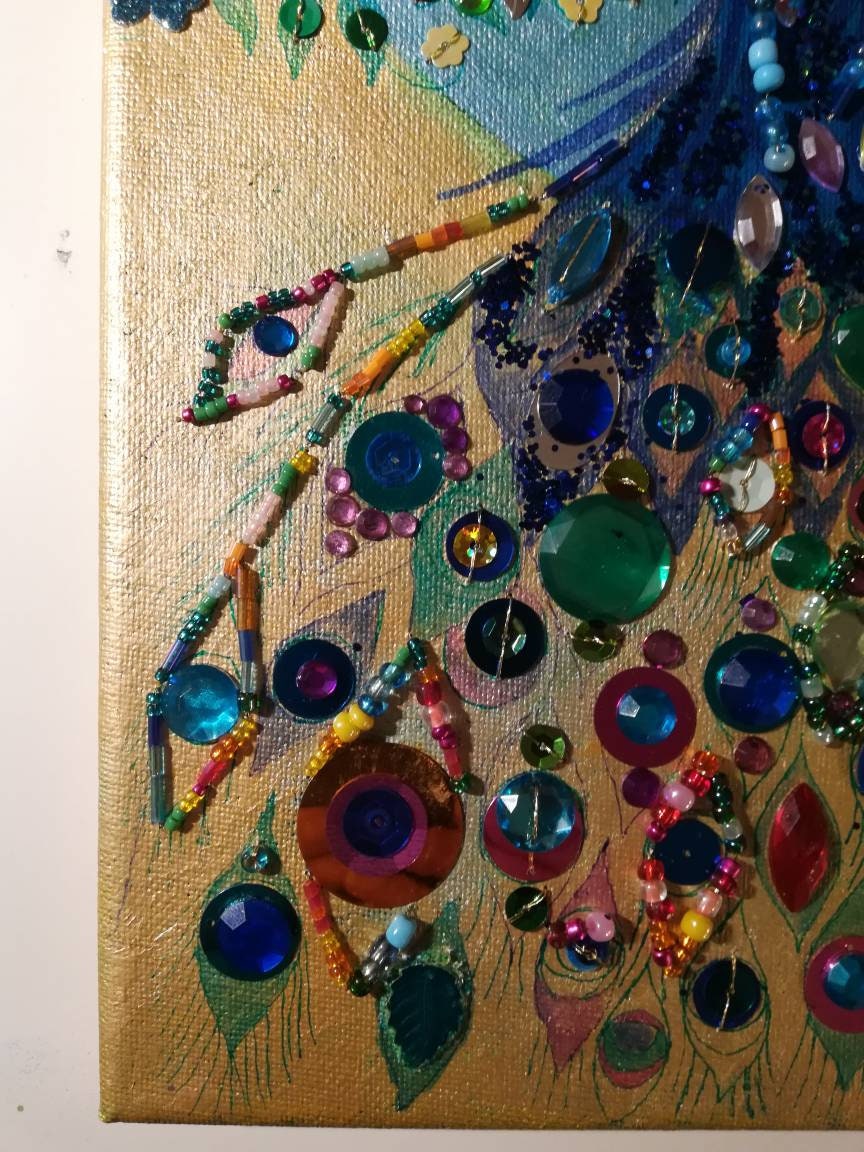 Peacock Painting Mosaic Collage,peacock Artwork, Peacocks,peacock Wall ...