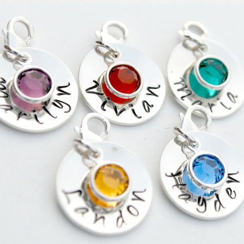 Custom Silver Small Name Charm | Etsy