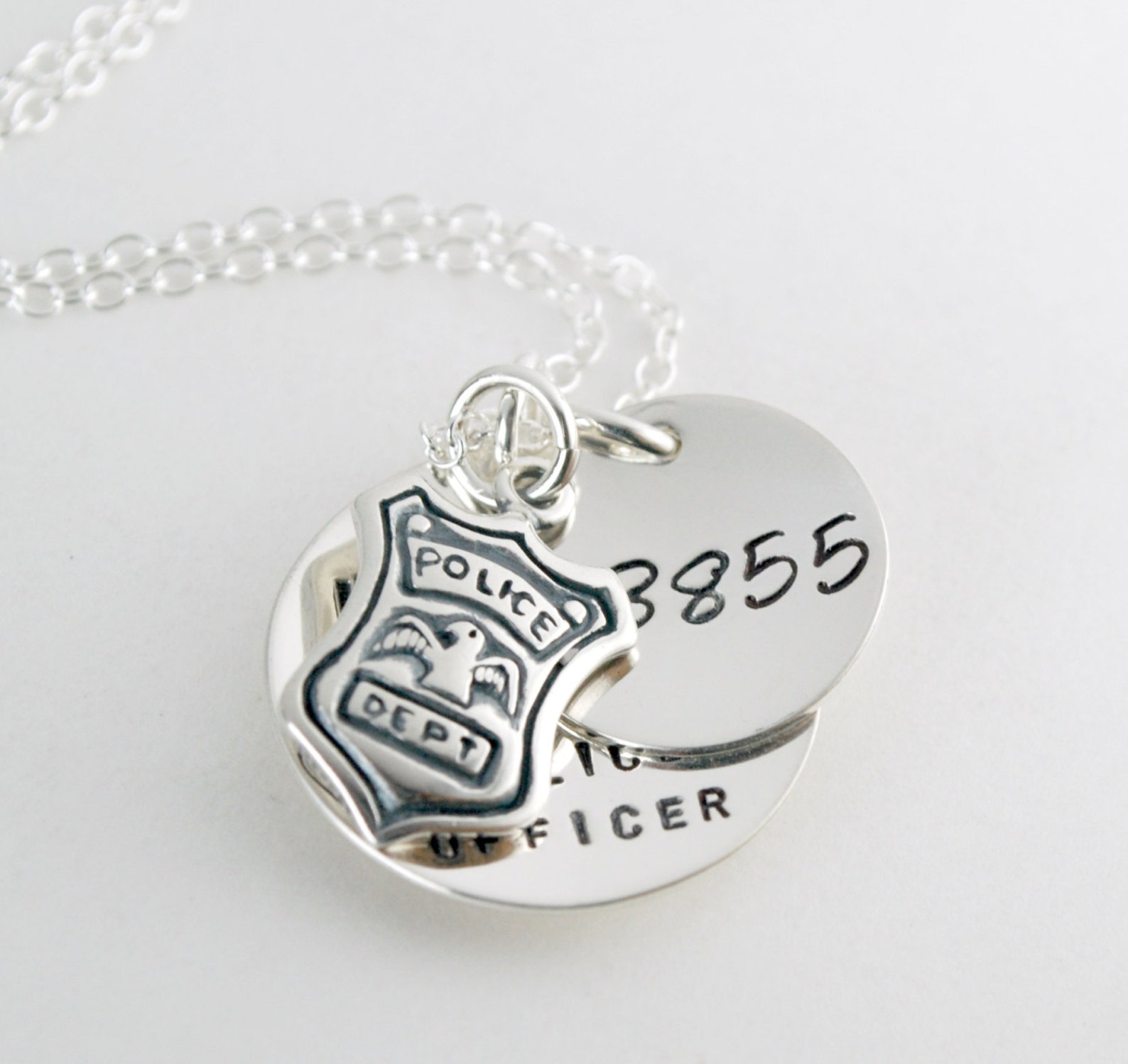 Custom Police Officer Necklace Badge Number Police Wife | Etsy