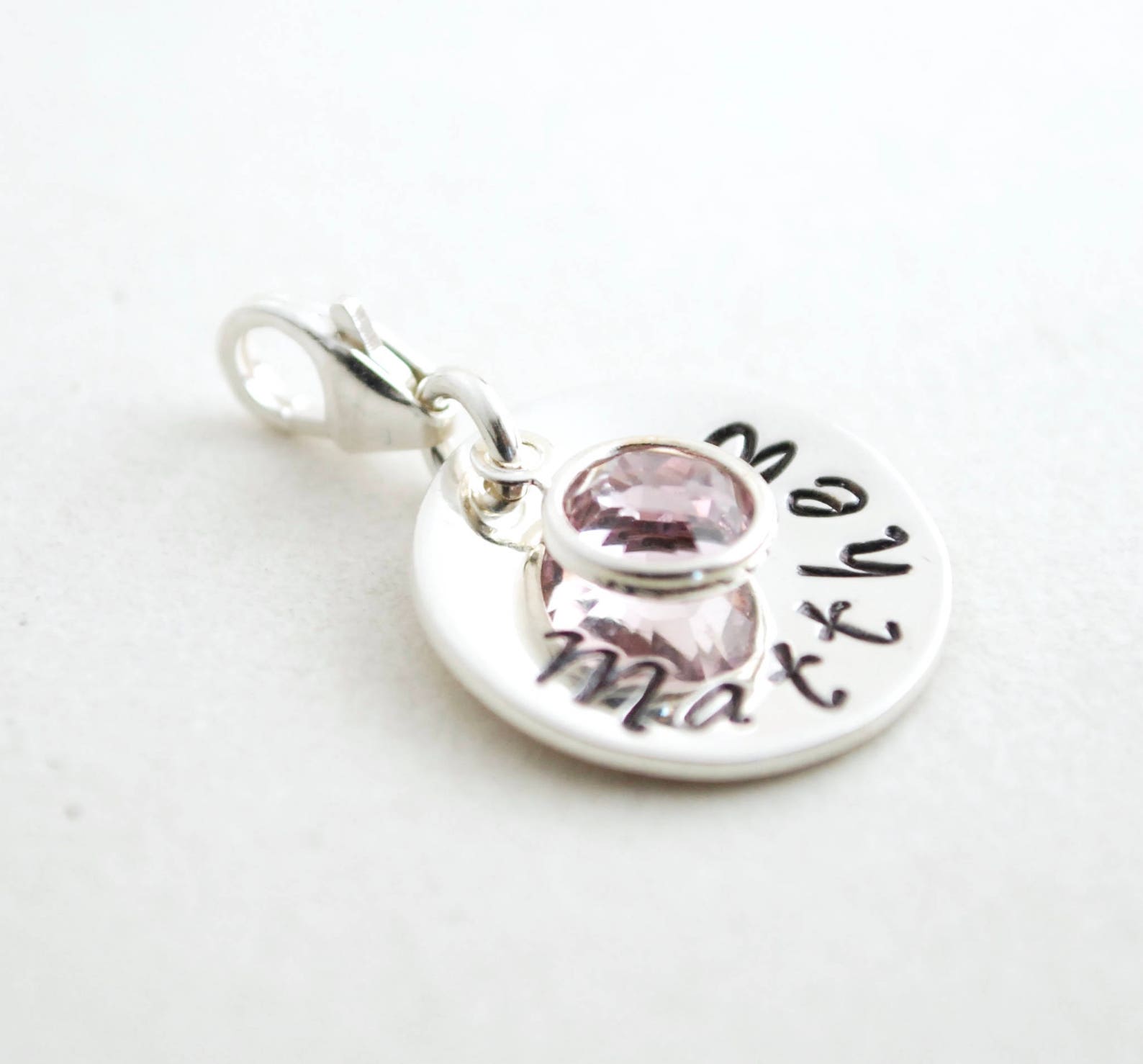 Hand Stamped Bracelet Charm Personalized Bracelet Charm Hand - Etsy