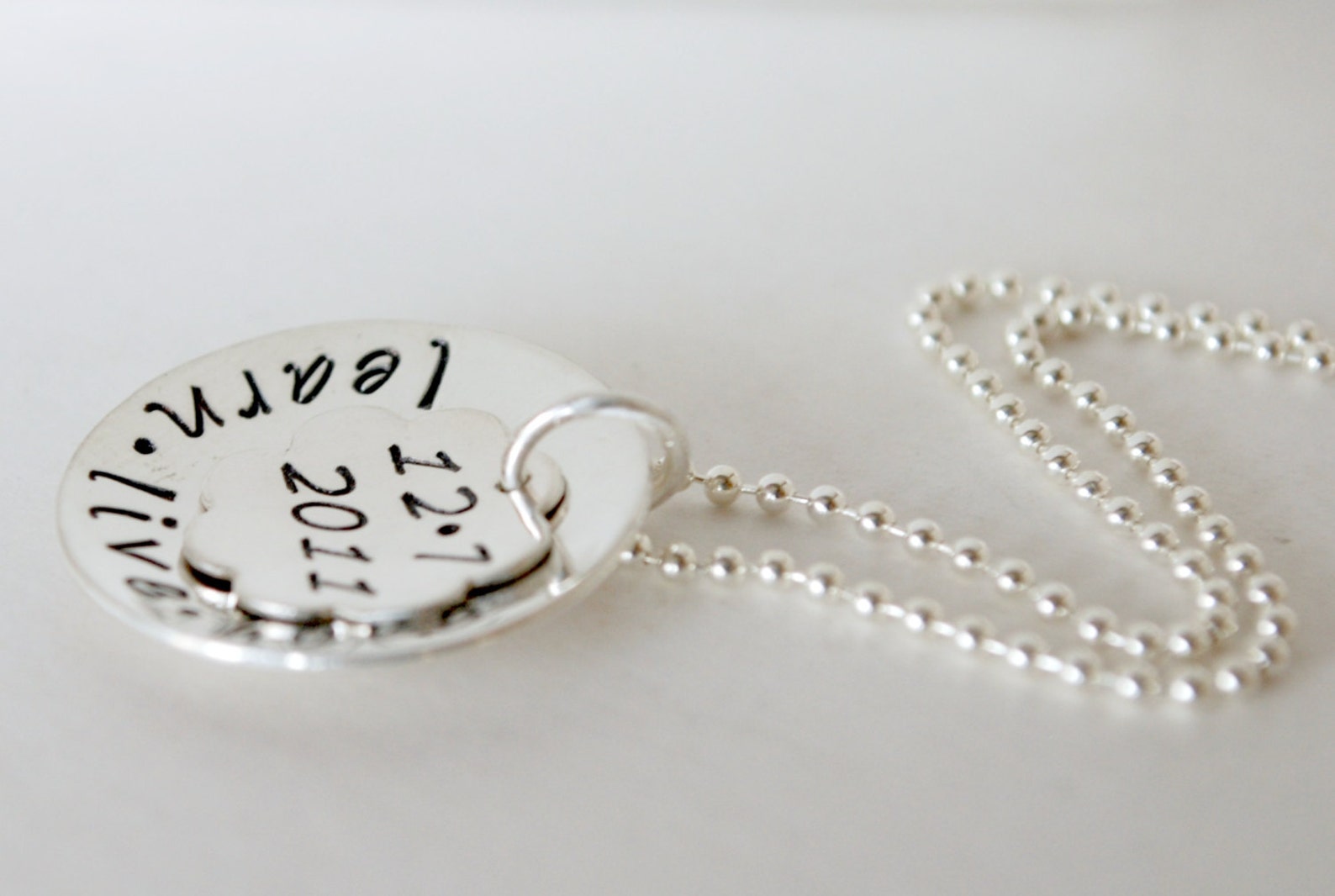 Custom Recovery Jewelry Hand Stamped Date Necklace Learn | Etsy