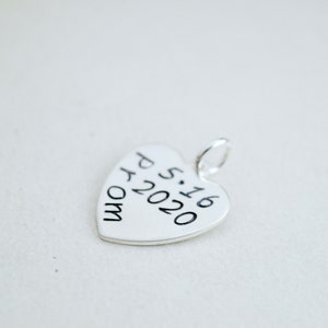 Prom Charm Promposal Custom Date Heart Charm Pendant for Her - Hand ...