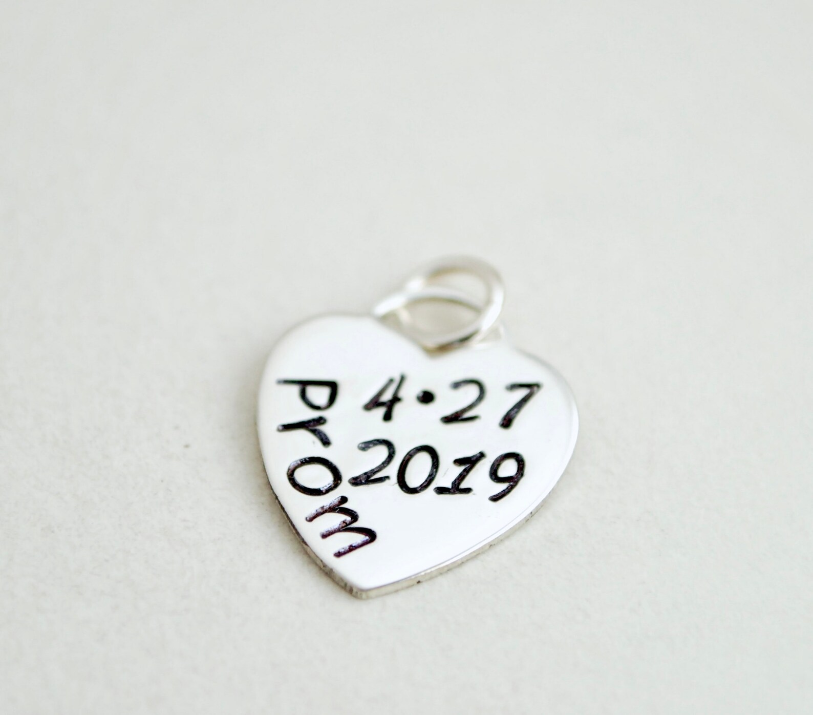 Prom Charm Promposal Custom Date Heart Charm Pendant for Her - Etsy