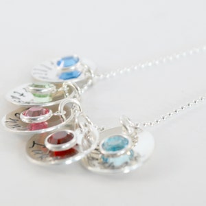 Personalized Mom Necklace Hand Stamped Five Name Necklace - Etsy