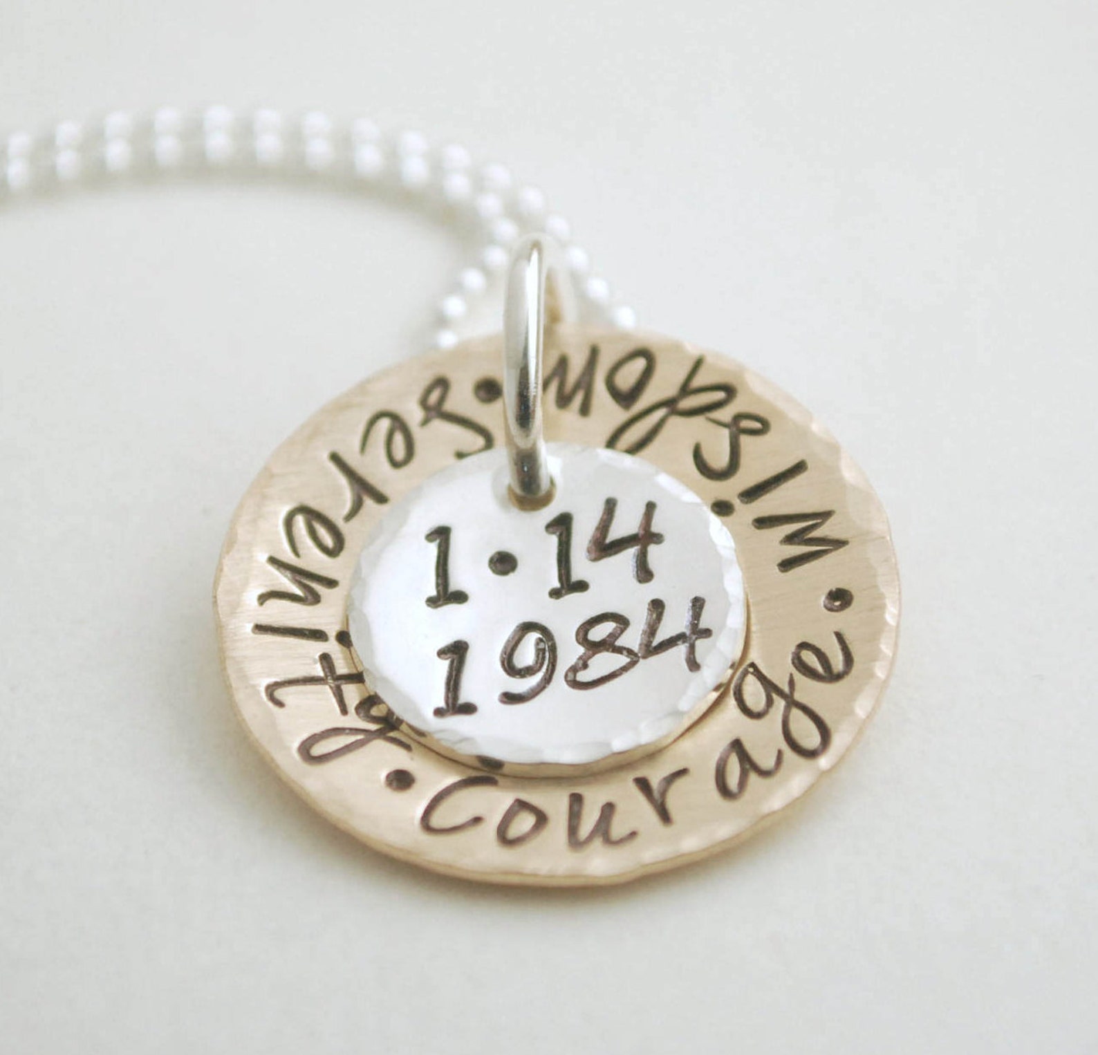 Custom Anniversary Date Necklace Hand Stamped and Personalized Sobriety ...