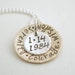 Custom Anniversary Date Necklace Hand Stamped and Personalized Sobriety ...