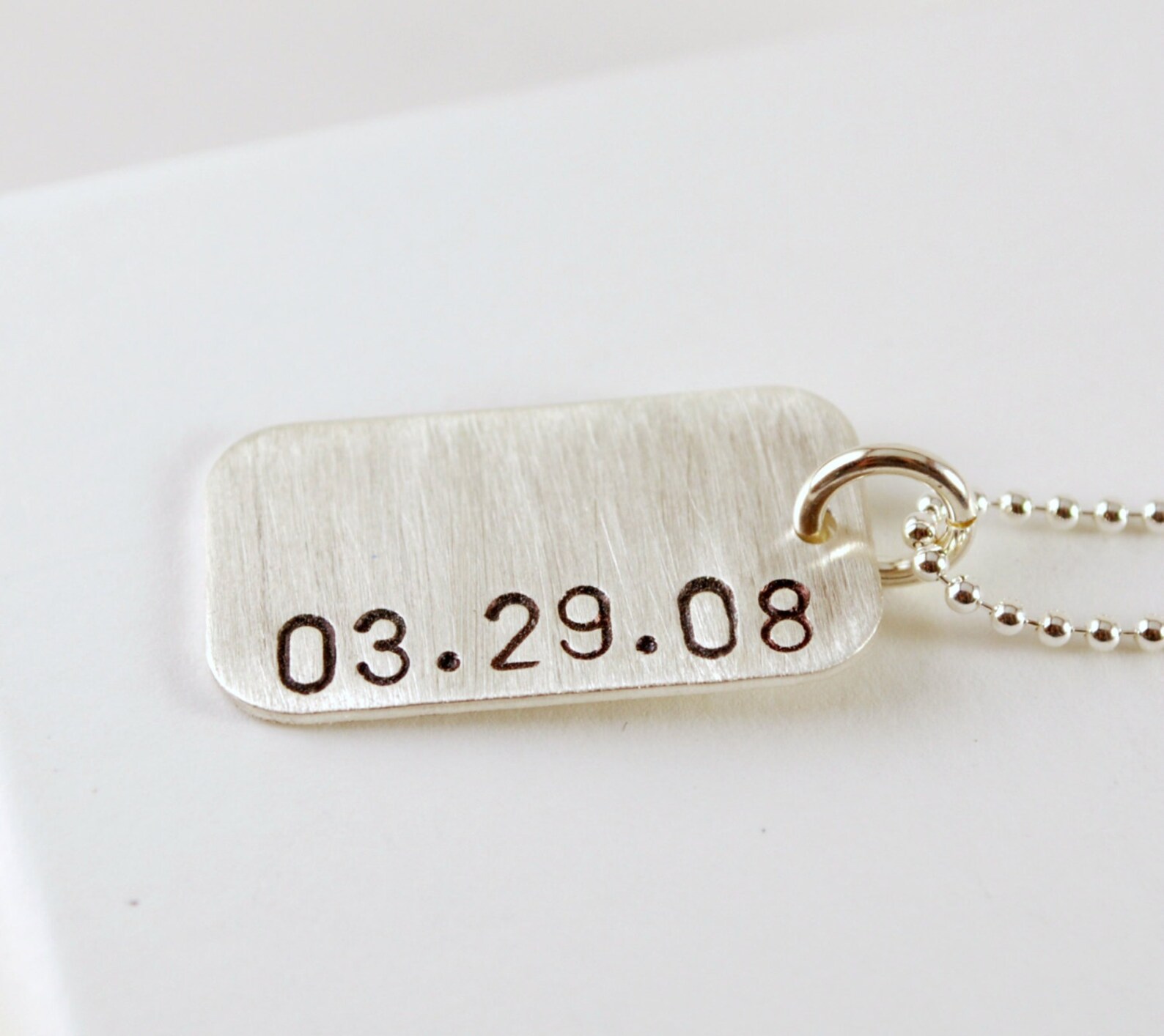 Date Necklace Custom Anniversary Necklace Custom Hand Stamped | Etsy