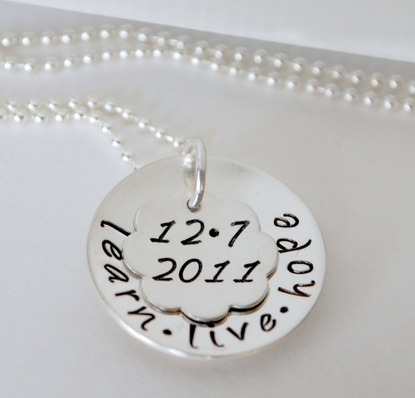 Custom Recovery Jewelry Hand Stamped Date Necklace Learn | Etsy