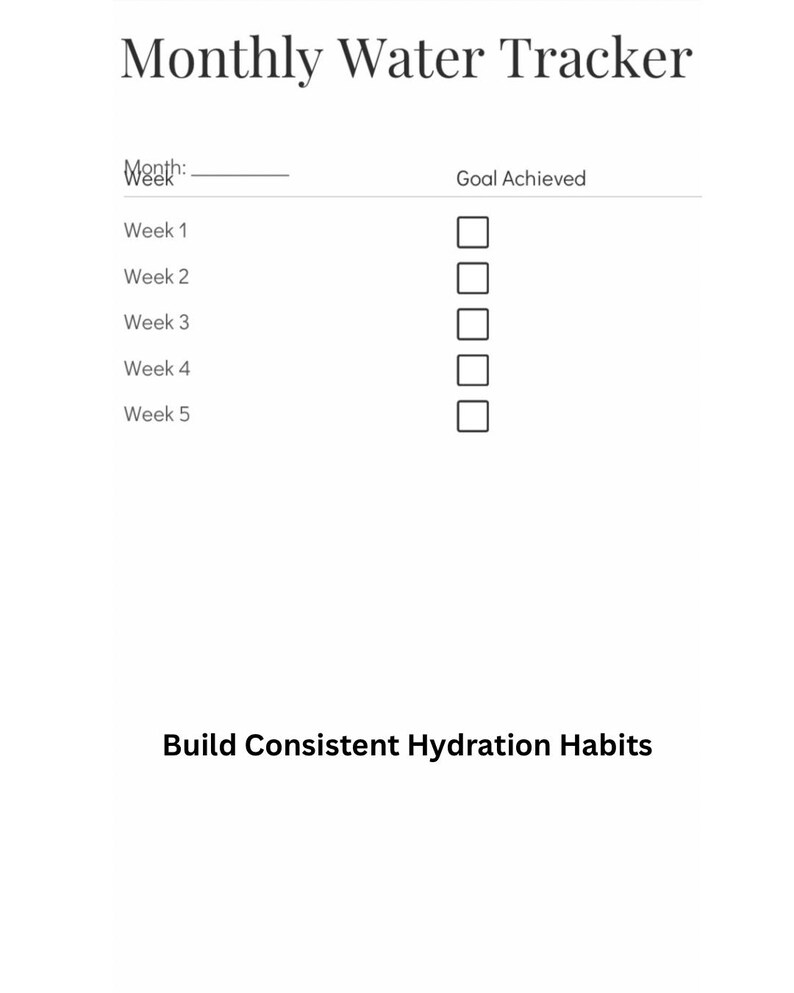Daily Water Intake Tracker Printable PDF | Hydration Log Planner ...