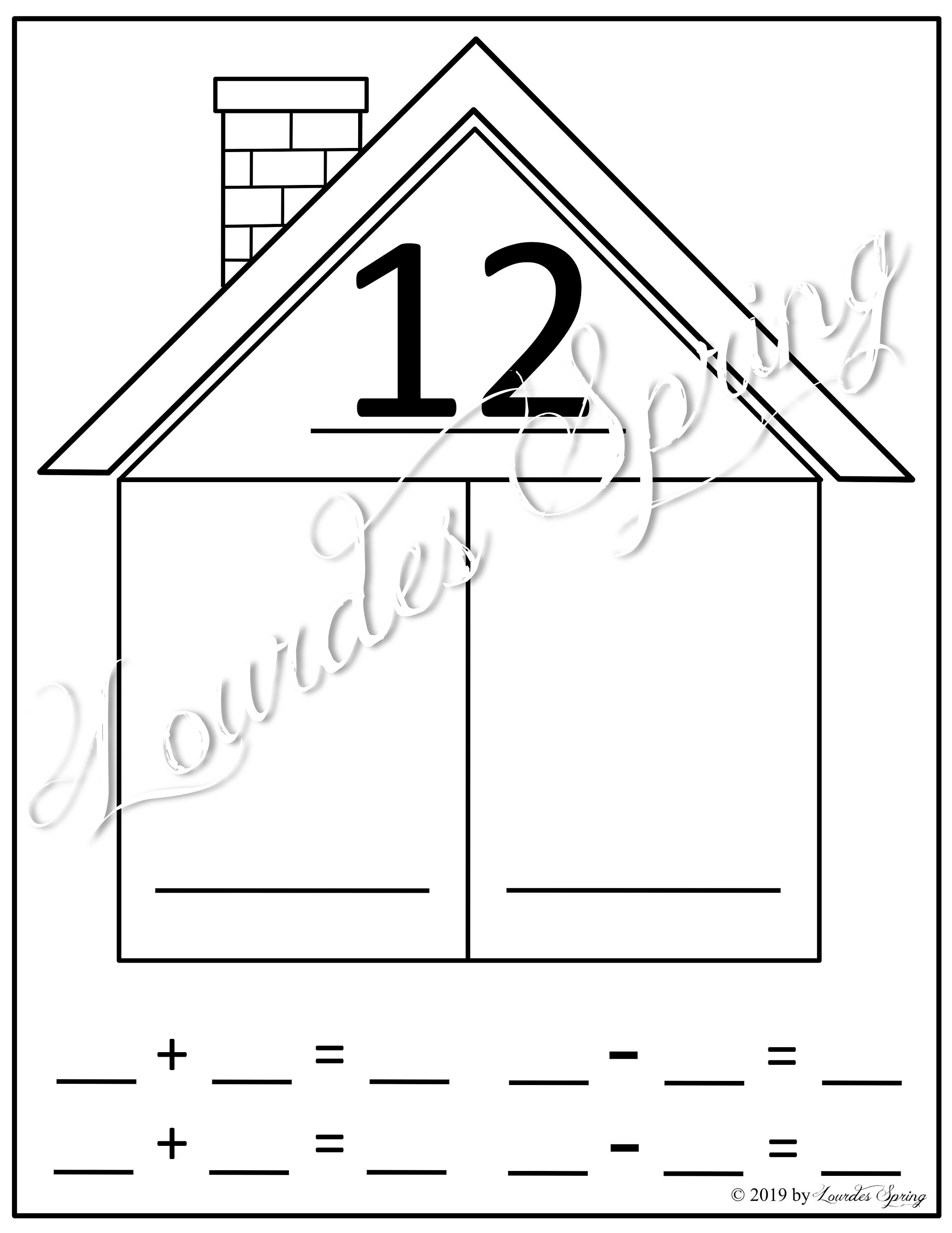Number Family Houses, Fact Family Practice Cards - Etsy