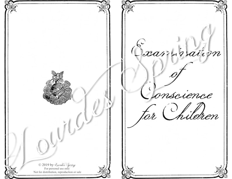 Examination of Conscience for Children, Printable PDF Download - Etsy