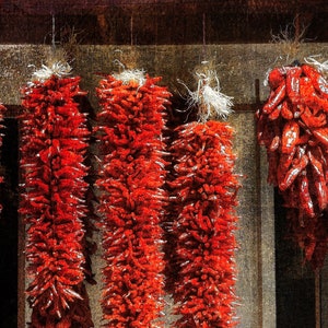 Chile Ristras Photo, Autumn Harvest, Santa Fe, Southwest Decor, Kitchen ...