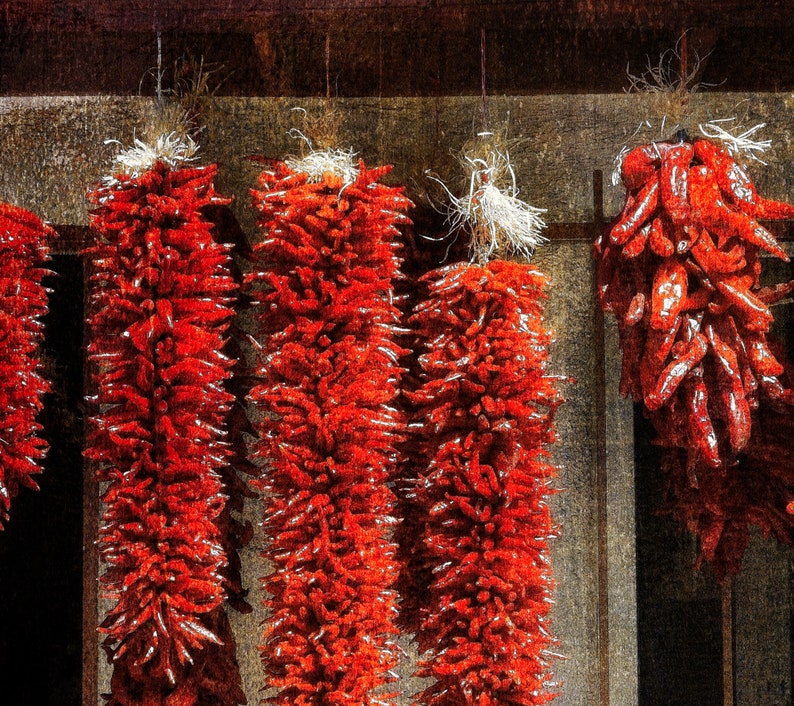 Chile Ristras Photo, Autumn Harvest, Santa Fe, Southwest Decor, Kitchen ...