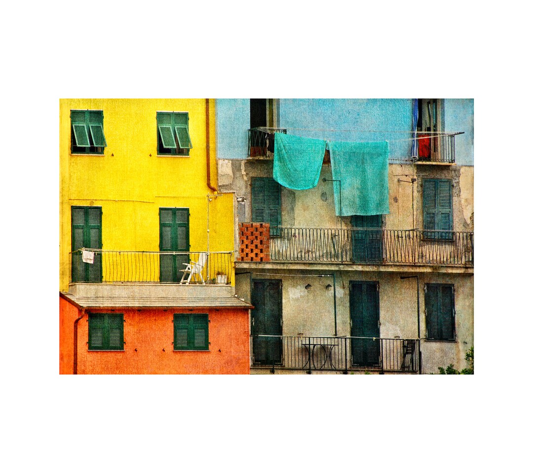 Cute Houses, Tuscany, Italy, Architecture Photo, Aqua, Tomato Red ...