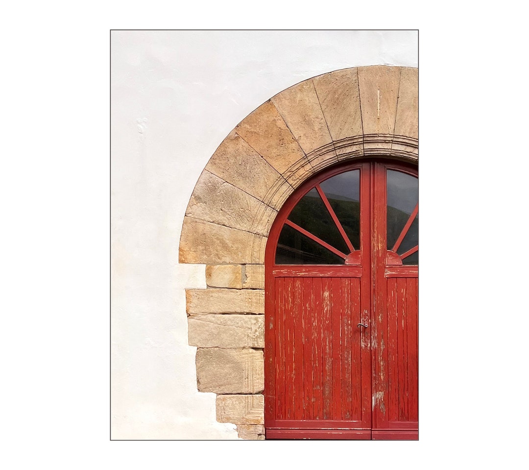 Red Door Photograph, France, Basque Country, Pays Basque, Rustic Decor ...