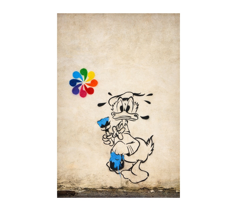 Donald Duck Photo, French Street Art, France Graffiti, Rainbow Colors ...