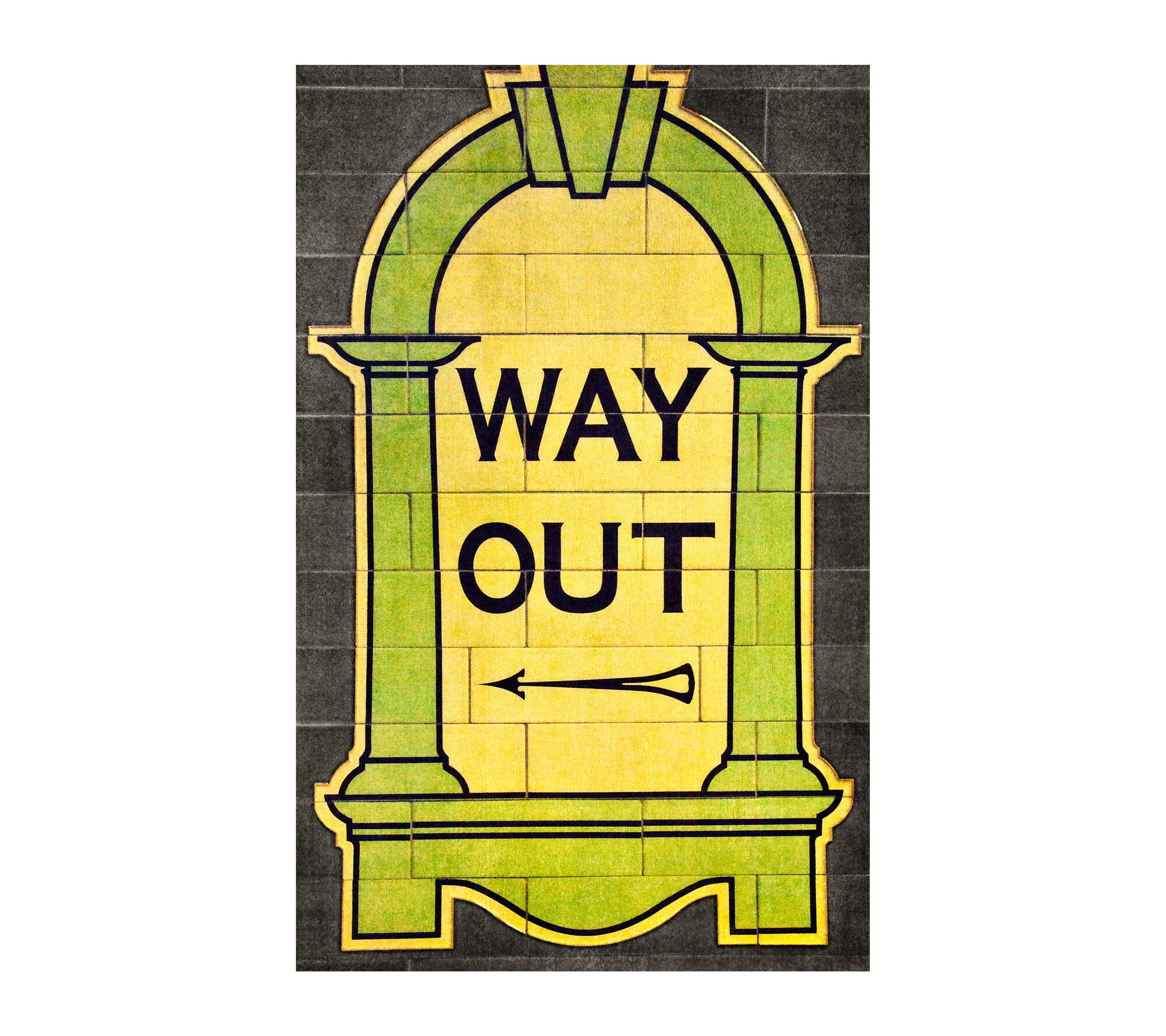 London Tube Photo, Art Deco Sign, England Vintage Sign, Neon Chartreuse ...