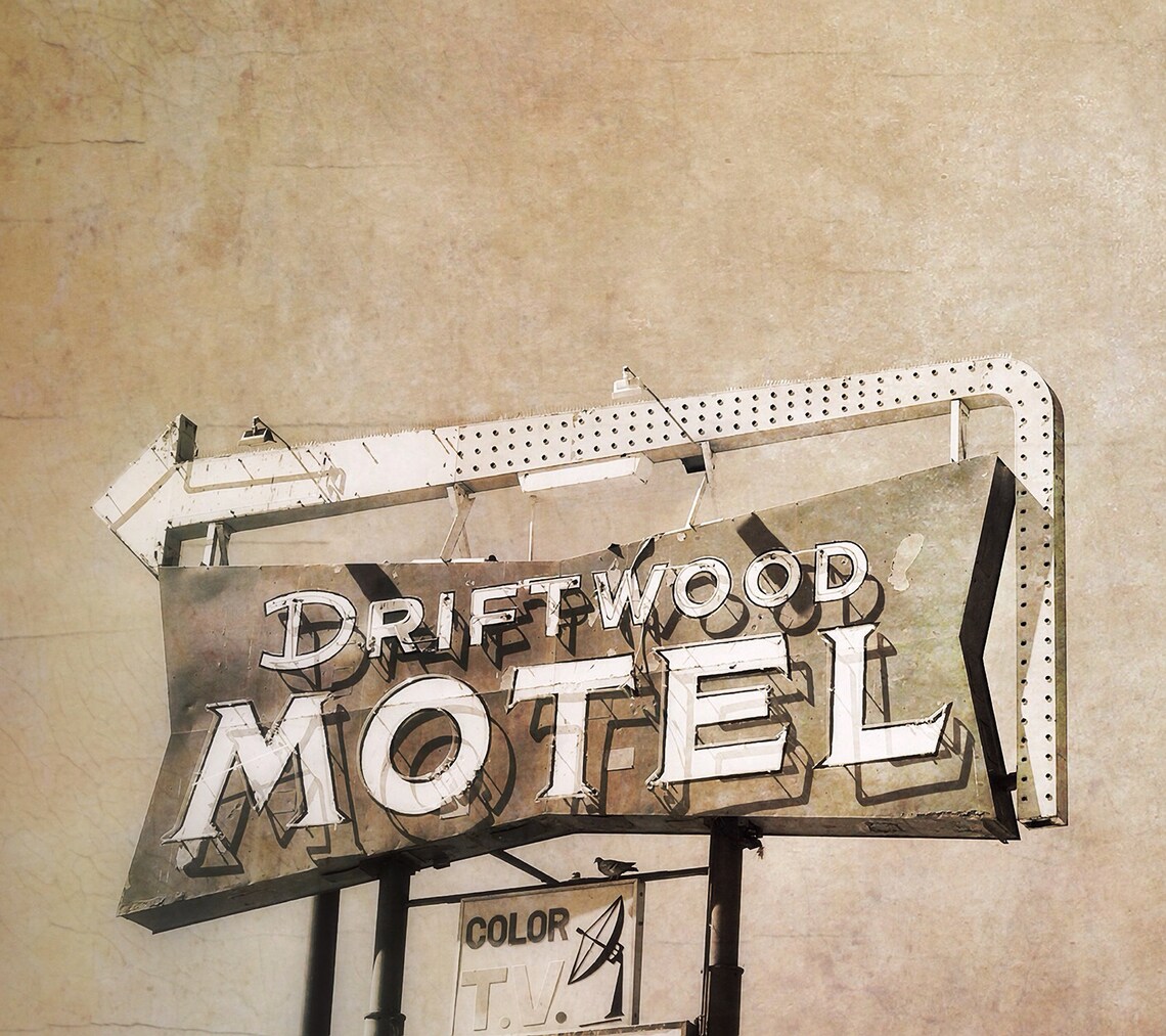 Mid-century Neon Sign Photo Motel Sign Retro Decor Road - Etsy