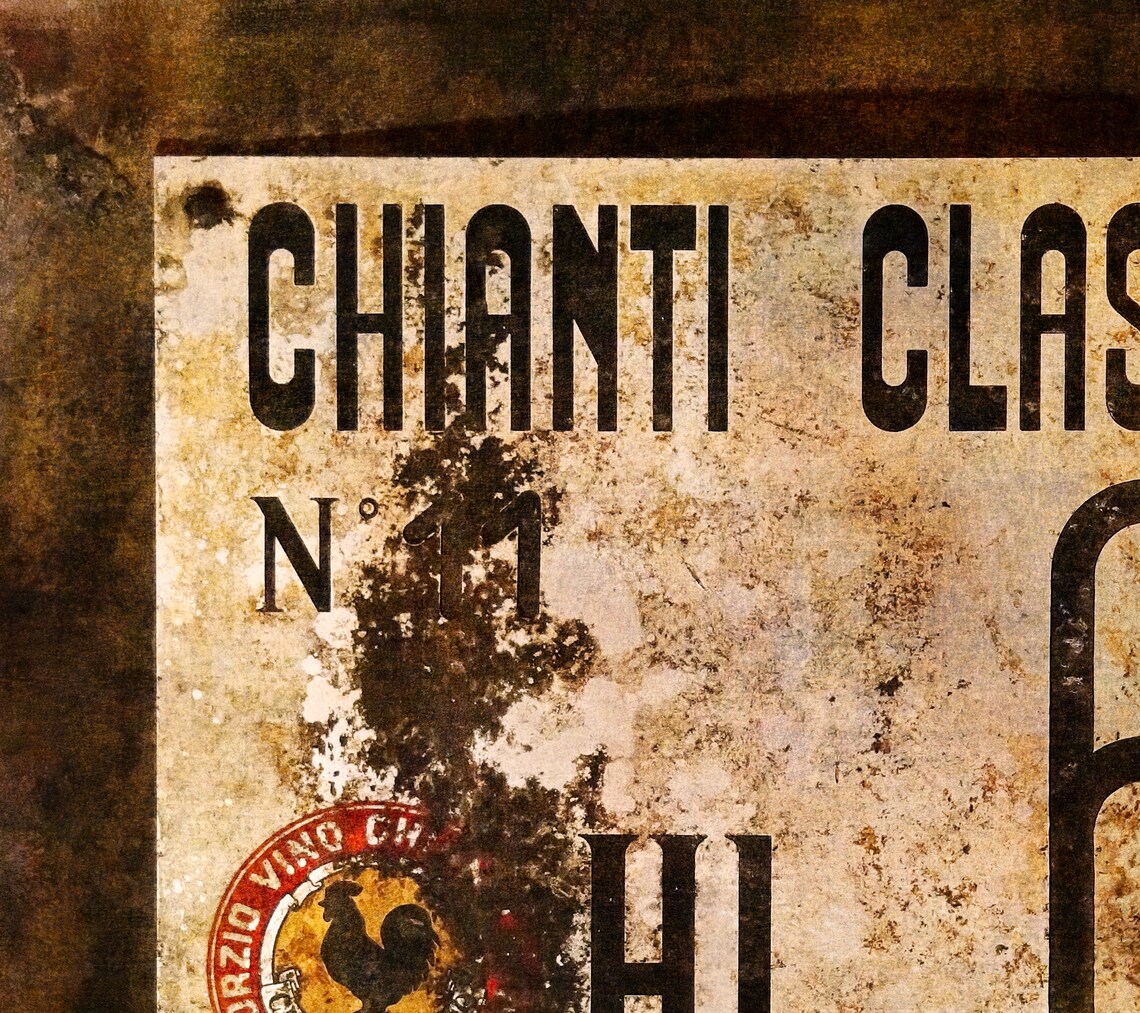 Chianti Barrel Label Photo, Black Rooster, Chianti Wine, Home Bar Art ...