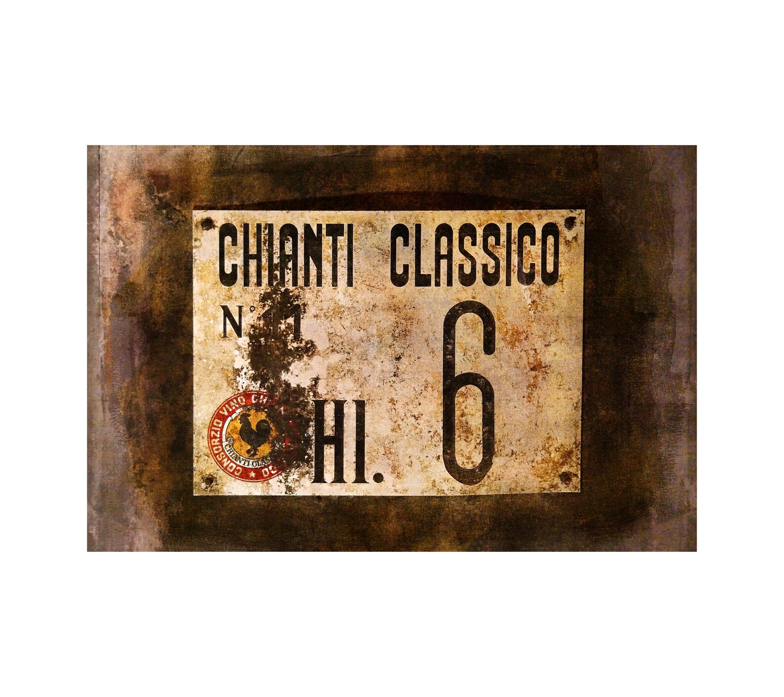 Chianti Barrel Label Photo, Black Rooster, Chianti Wine, Home Bar Art ...