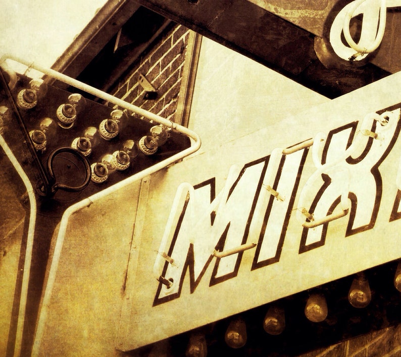 Mid-Century Sign Photo Neon Bar Sign Retro Decor Pete's | Etsy