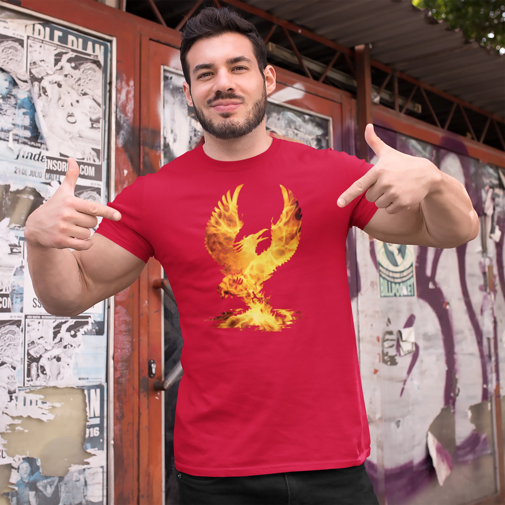 Phoenix Rising T Shirt Fire Bird Of Rebirth Tee Mythic Egyptian Bird