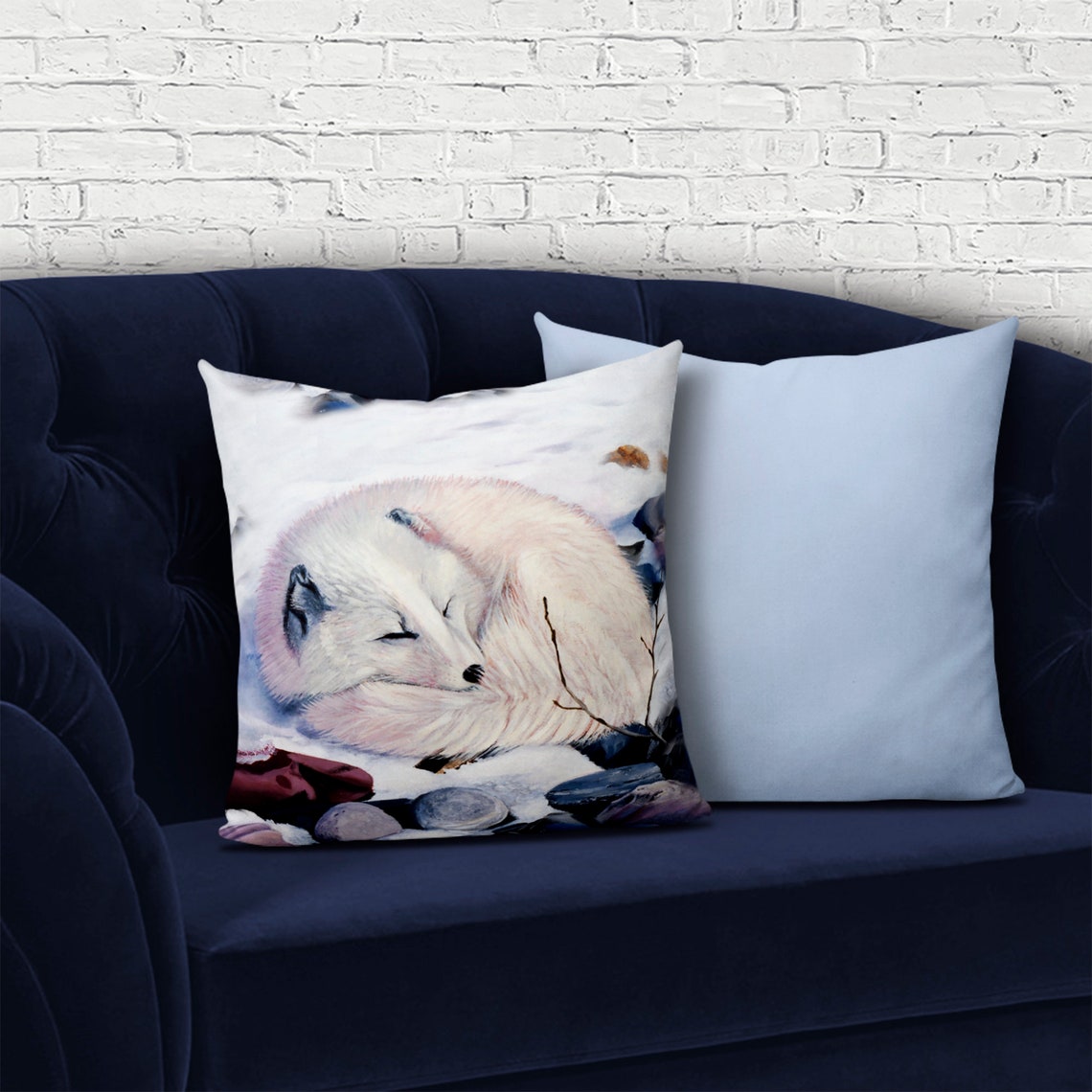 Arctic Fox Throw Pillow Fox Pillow Decorative Pillows - Etsy