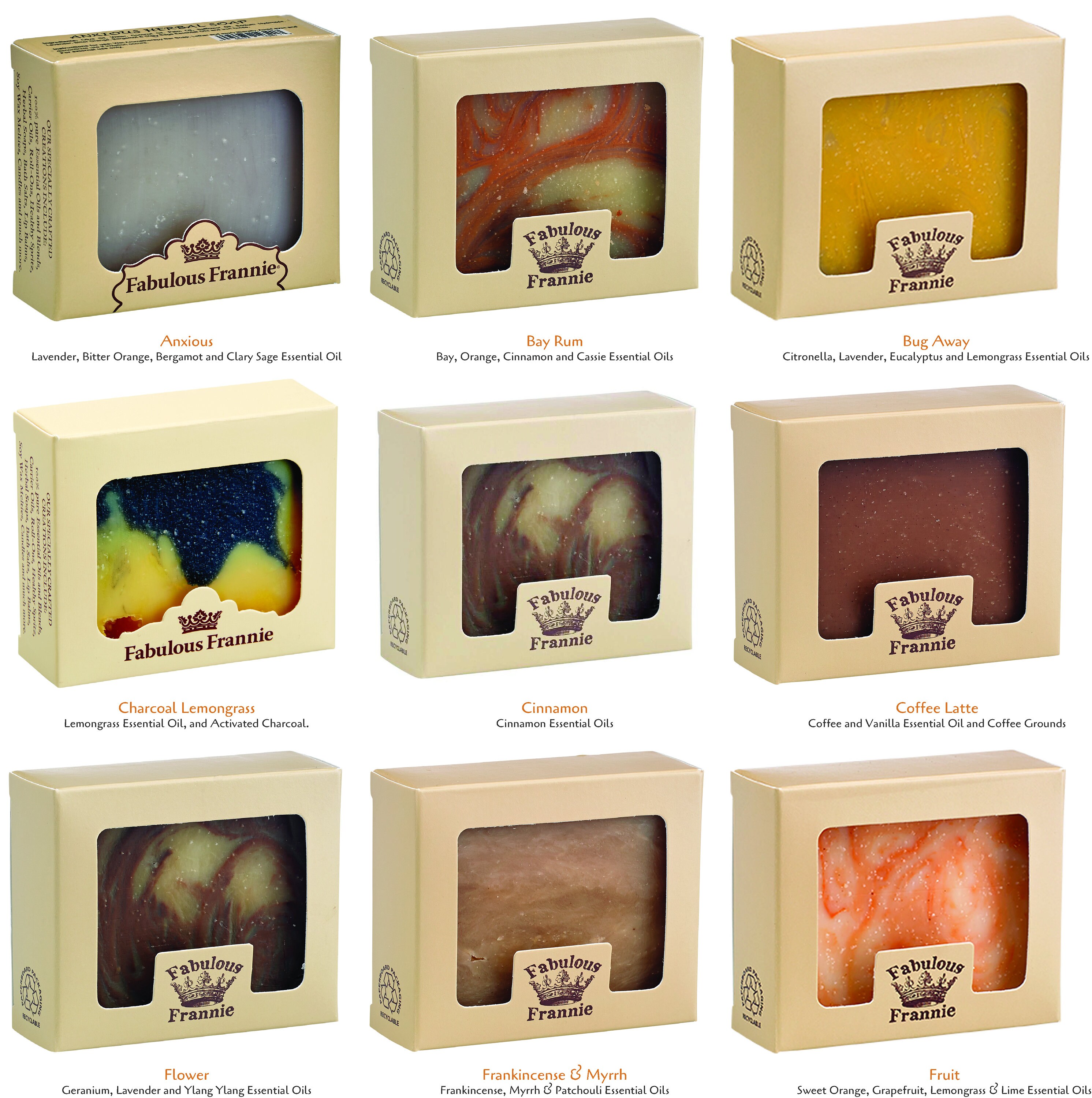 Variety Artisan Herbal Bath Soap, Handmade Cold Processed Soap ...