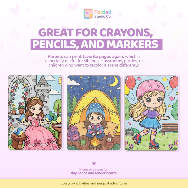 Girls Coloring Book, 30 Pages Princess Fairy Mermaid Activities ...