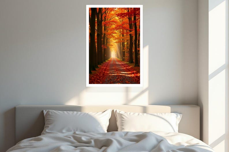 New England Autumn Forest Path Print | Cinematic Fall Landscape ...