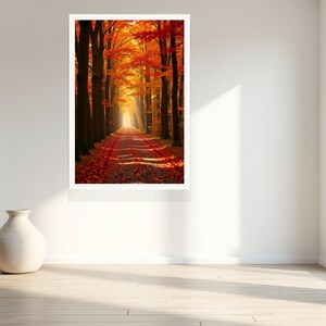 New England Autumn Forest Path Print | Cinematic Fall Landscape ...