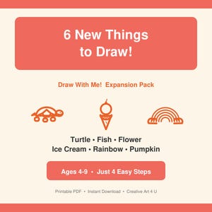 Draw With Me Expansion Pack: Turtle, Fish, Flower, Ice Cream, Rainbow ...
