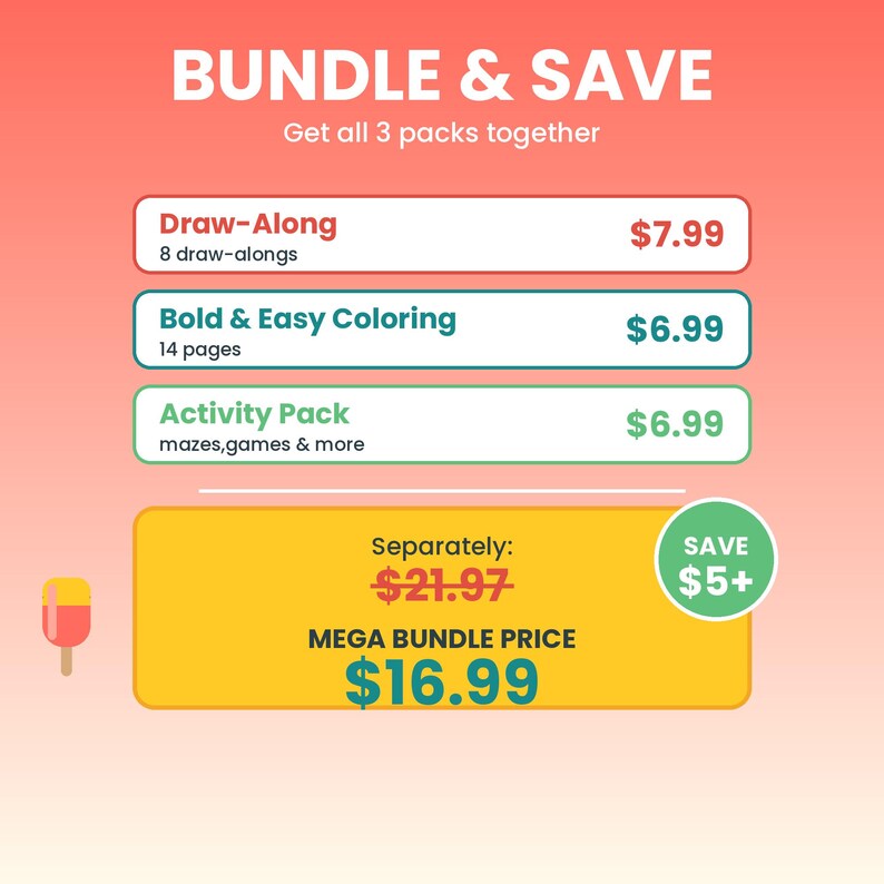Summer Fun Mega Bundle | Kids Draw-along, Coloring, Activities (digital ...