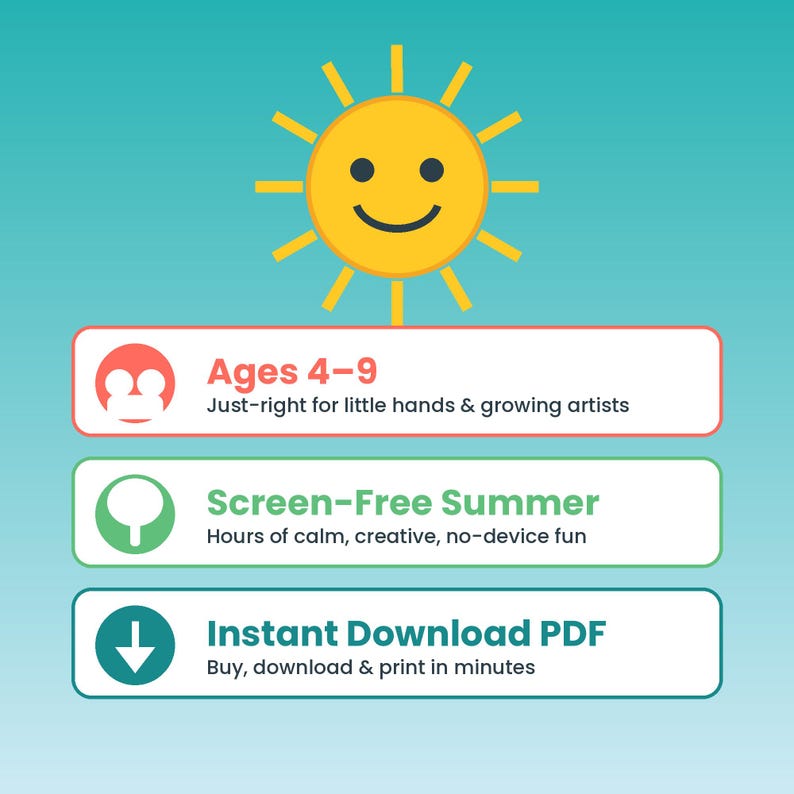 Summer Fun Mega Bundle | Kids Draw-along, Coloring, Activities (digital ...