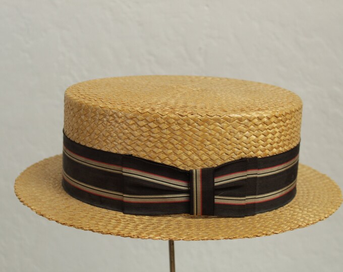1940's dobbs Fifth Avenue New York Men's Sailor Skimmer Boater Hat ...