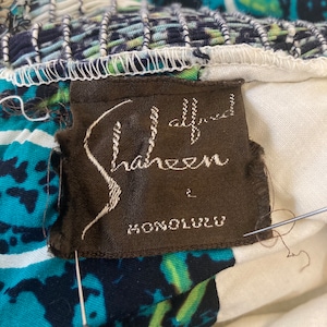 1950’s "alfred Shaheen" Hawaiian Strapless Dress in Blue and Multicolor ...