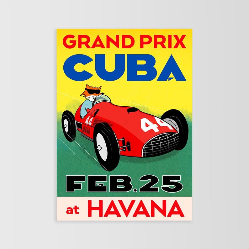 Grand Prix Cuba Havana 1958 - Fine Art Print - Etsy