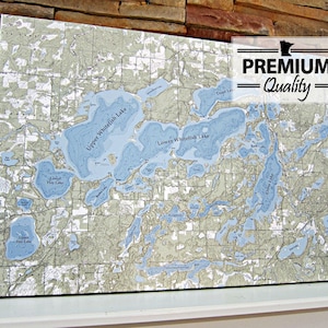 Whitefish Chain of Lakes - Canvas Lake Map (premium Quality) - Etsy