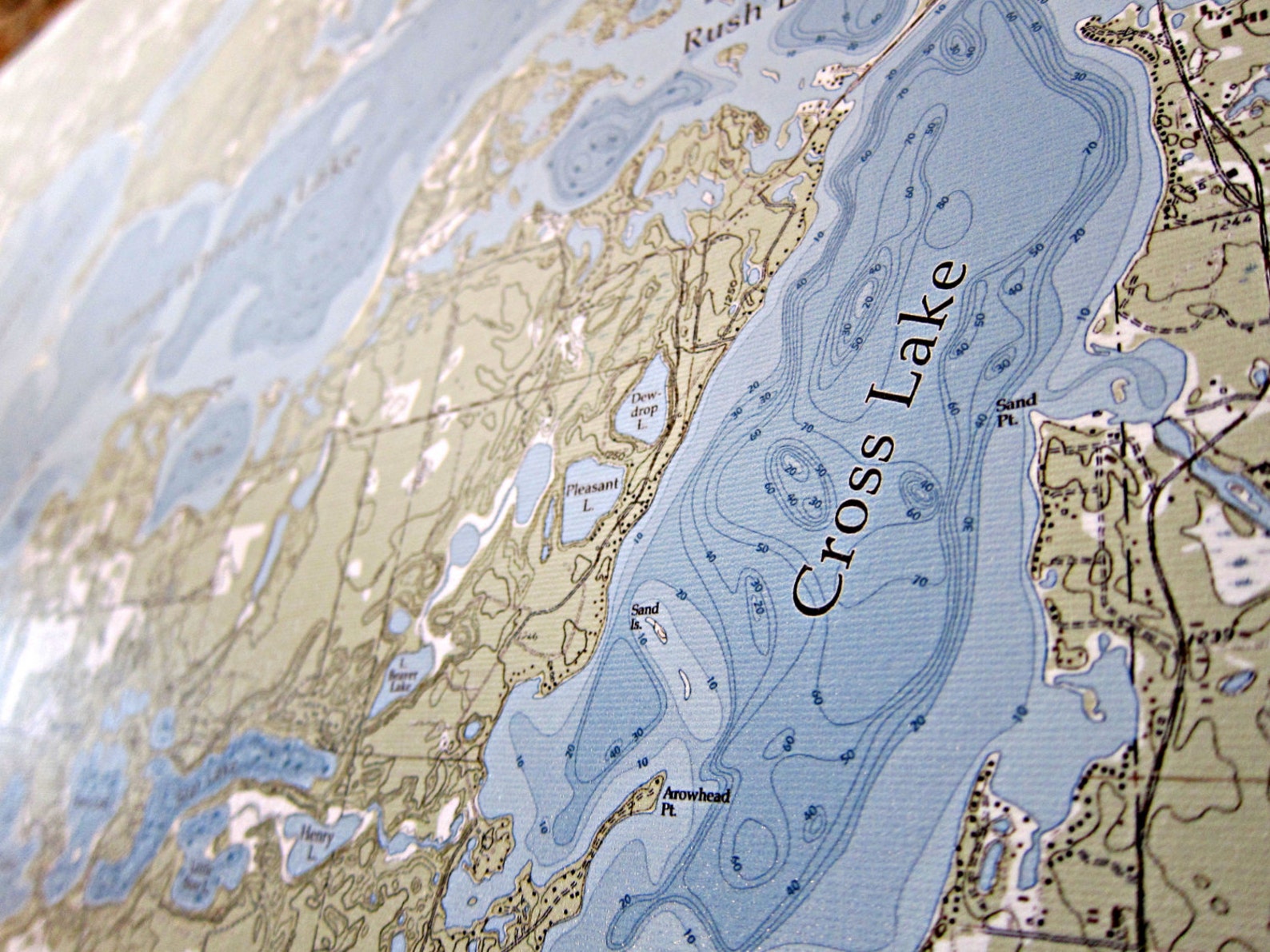 Whitefish Chain of Lakes - Canvas Lake Map (standard Quality) - Etsy