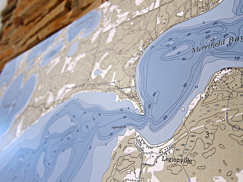 North Long Lake - Canvas Lake Map (premium Quality) - Etsy
