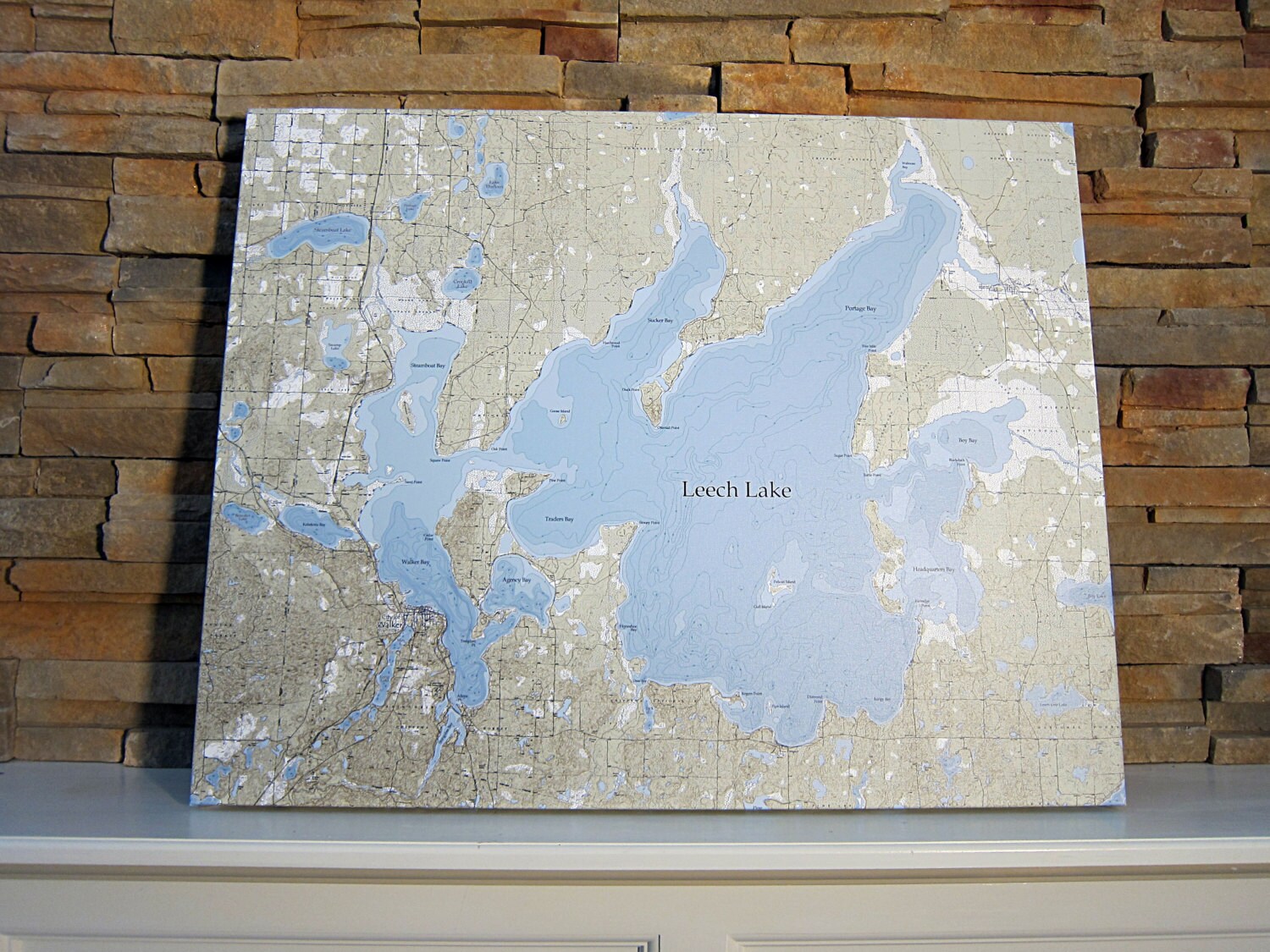 Leech Lake - Canvas Lake Map (premium Quality) - Etsy