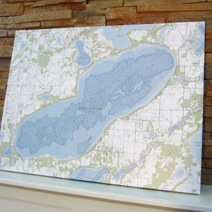 Otter Tail Lake Canvas Lake Map premium Quality - Etsy