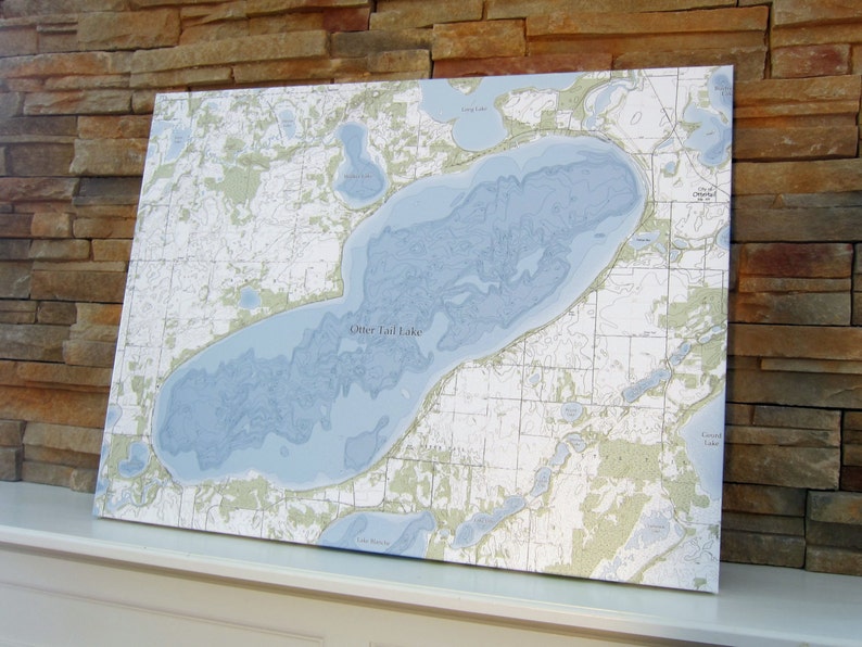 Otter Tail Lake - Canvas Lake Map (standard Quality) - Etsy